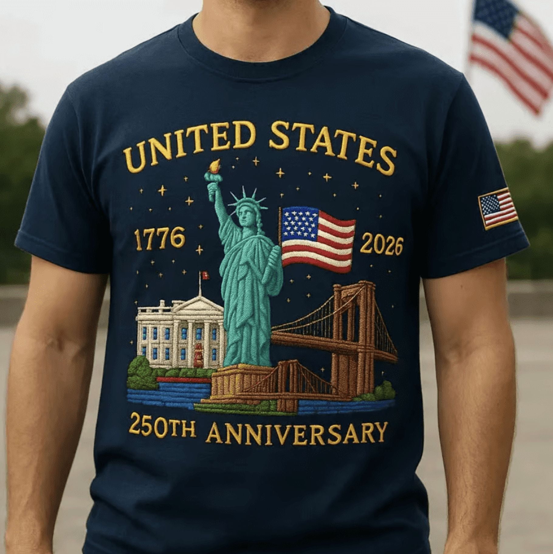 Patriotic 250th Anniversary T-Shirt - Commemorative 1776-2026 - Walmart.com