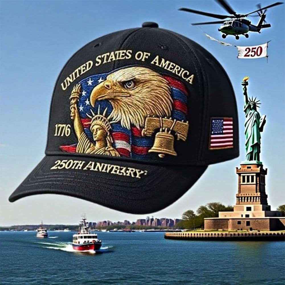 Patriotic 250th Anniversary USA Cap, Adjustable Baseball Hat for Men ...
