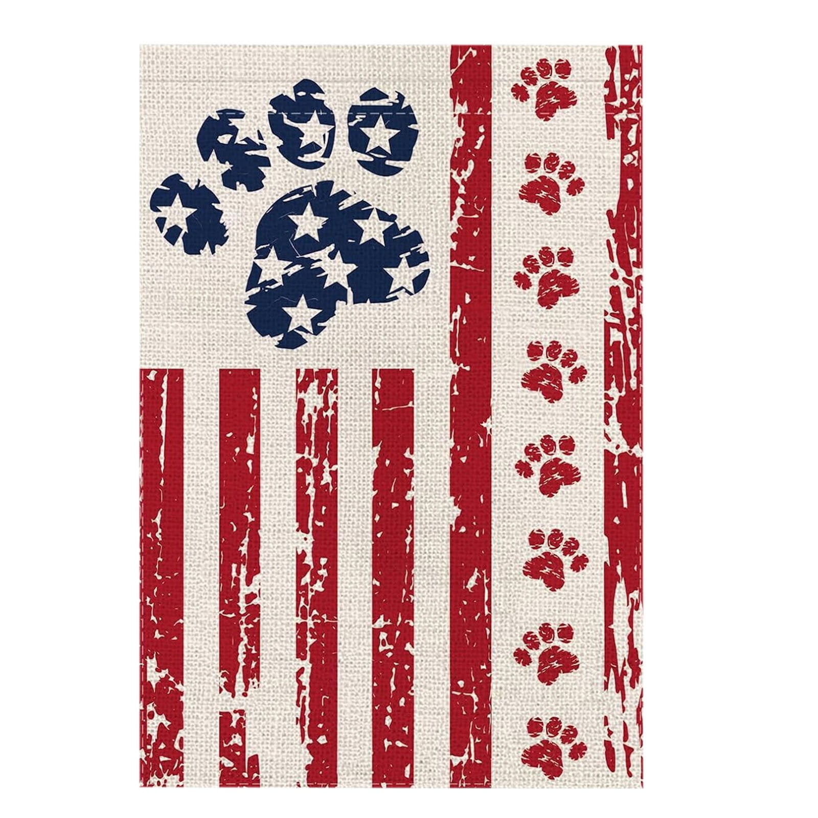 Patriotic 4th of July Garden Flag 4th of July Dog Cat Paw Print ...
