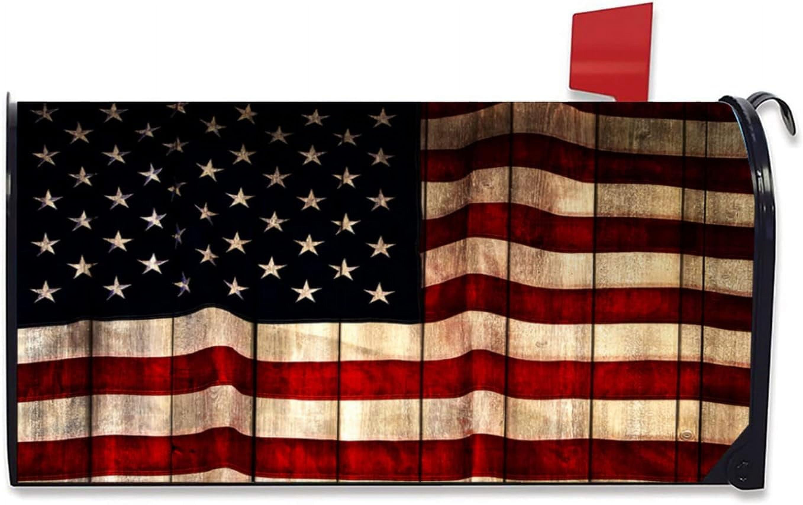 Patriotic 4th of July Mailbox Covers Magnetic Standard Size 18x21 Inch Vintage American Flag ...