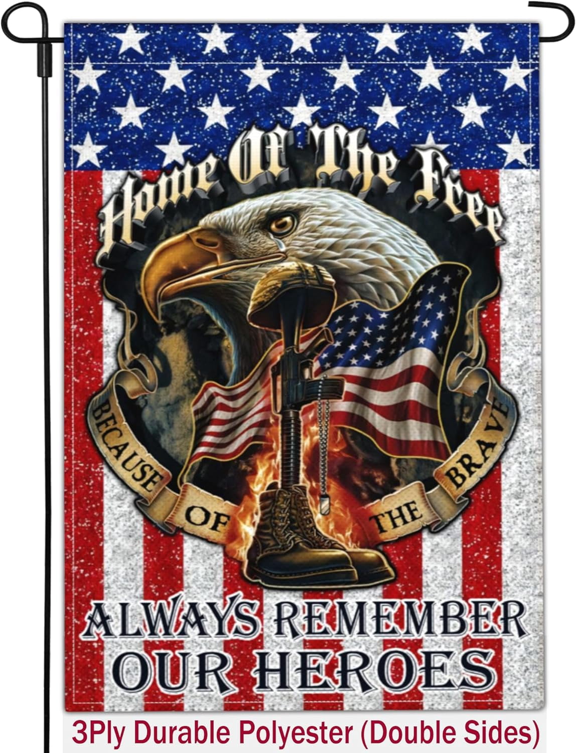 Patriotic 4th of July Memorial Day Garden Flags for Outside 3Ply Double ...