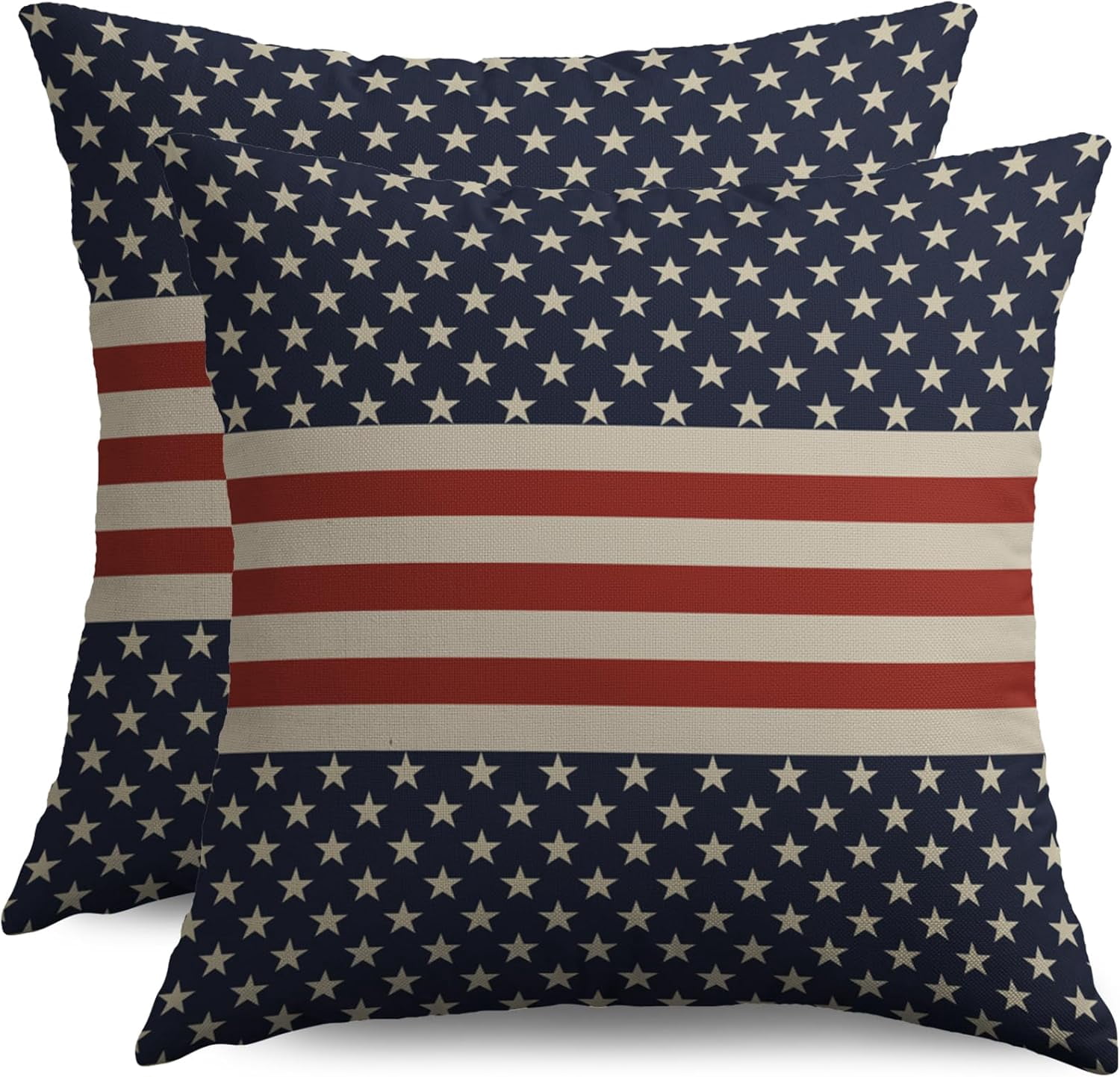 Patriotic 4th of July Pillow Covers 20X20 Set of 2 Blue Red American ...