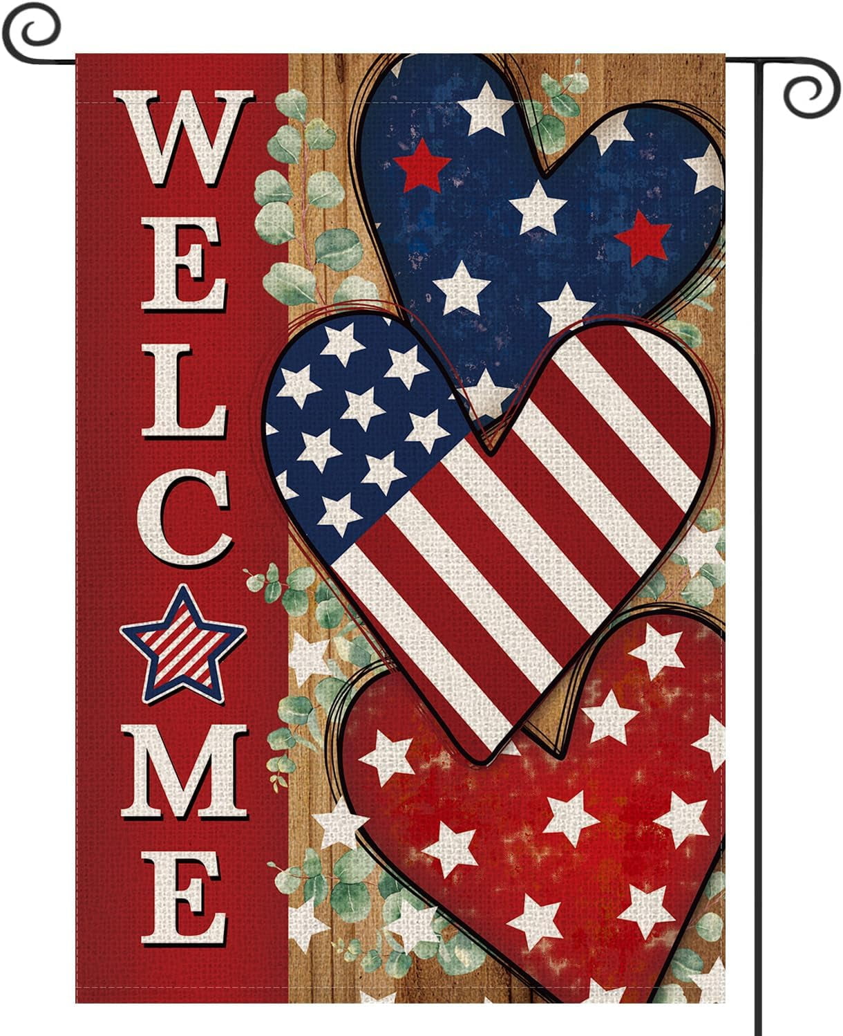 Patriotic 4th of July Welcome Garden Flag 12.5x18 In , Memorial Day ...