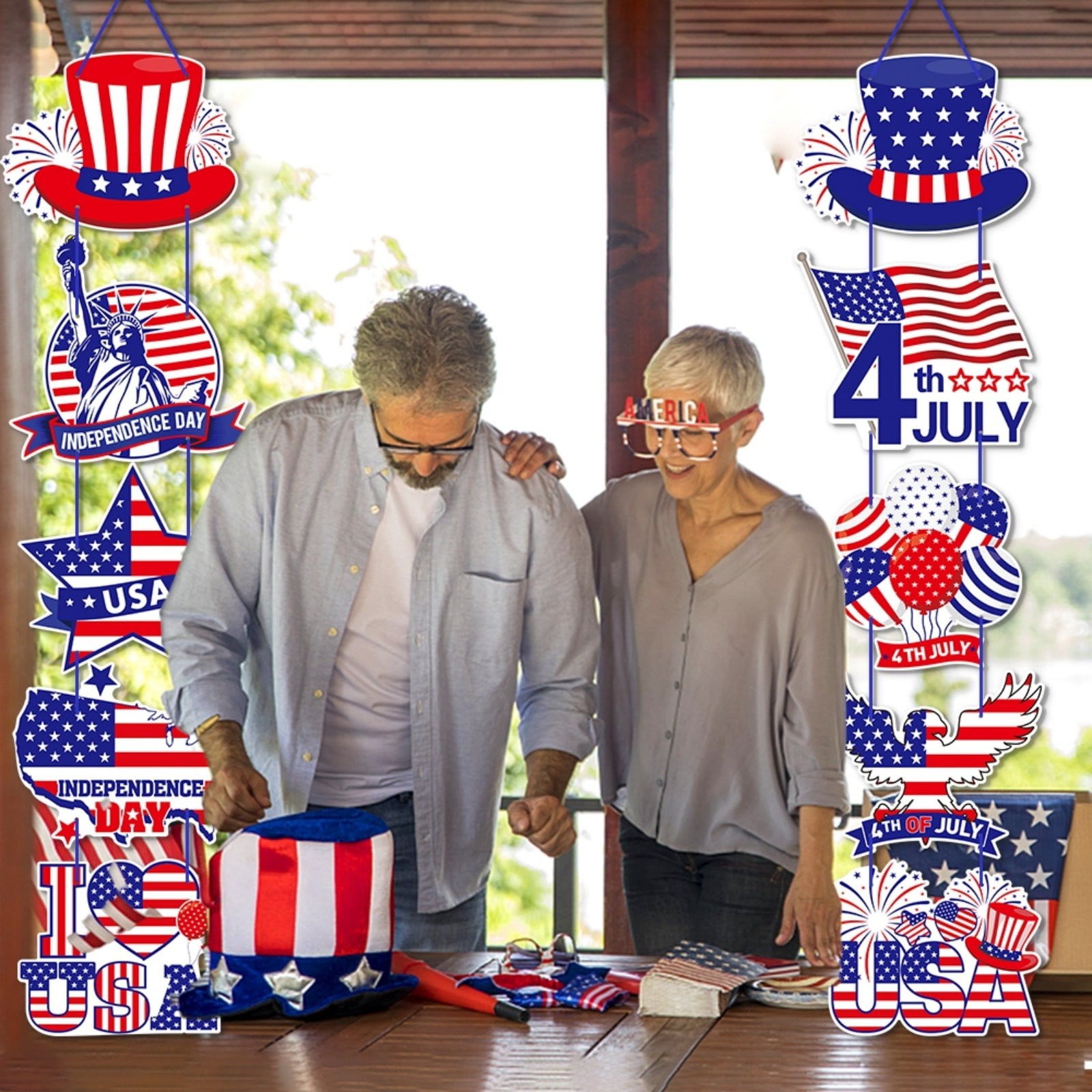 Patriotic 4th Of July Front Porch Banner Independence Day Front Door ...