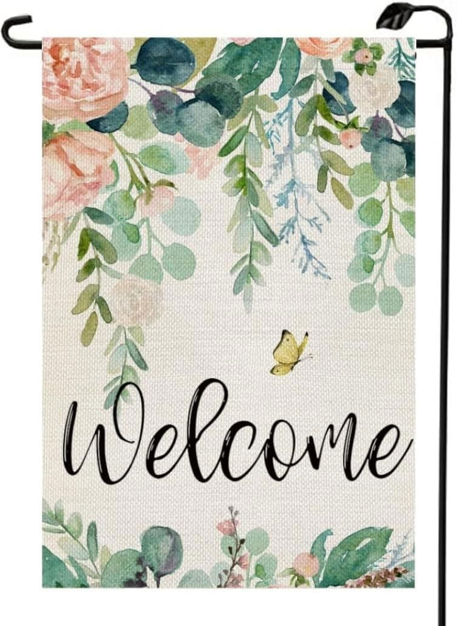 Patriotic 4th of July Floral Garden Flag Double Sided for Outside God Bless America Welcome ...