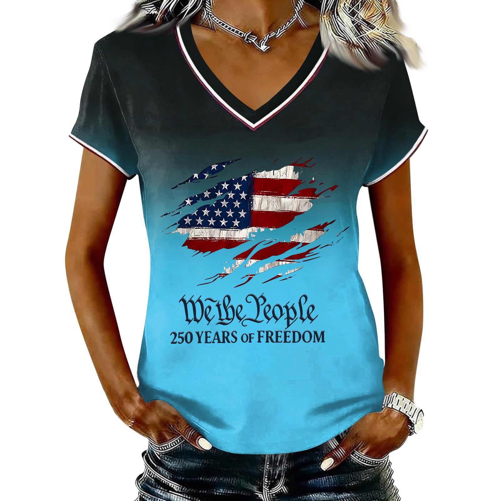 Patriotic 4th of July Shirt Women 250th Anniversary USA Shirt American ...