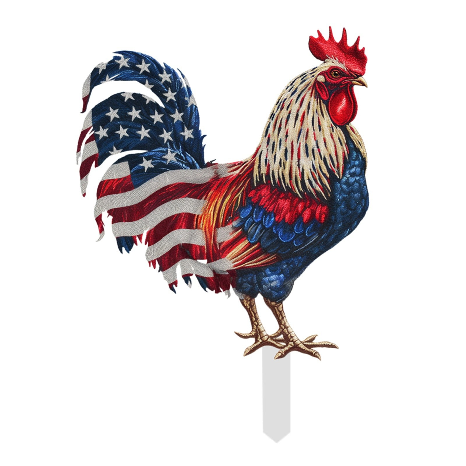 Patriotic Acrylic Rooster Decor for Outdoor - 4th of July Independence ...