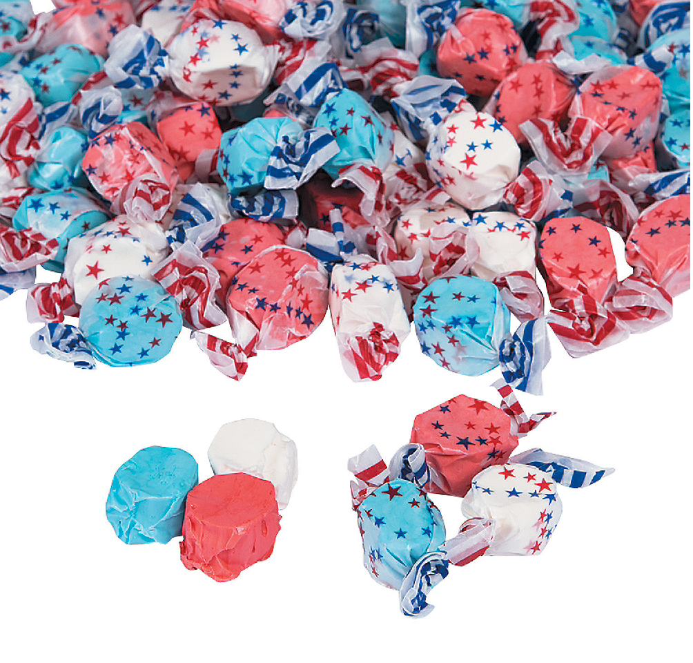Patriotic All-American Taffy Candy – 67 Pc - 24 oz - Red, White & Blue ...