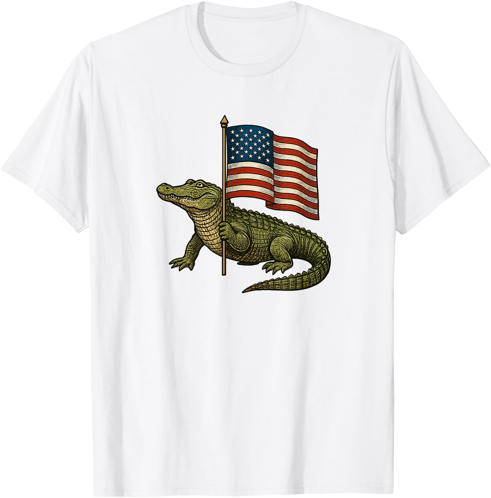 Patriotic Alligator with the American Flag T-Shirt, Patriotic 4th July ...