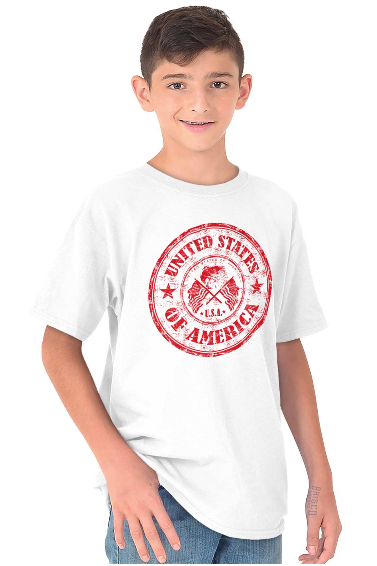 Patriotic America Seal USA Americana Crewneck T Shirts Boy Girl Teen ...