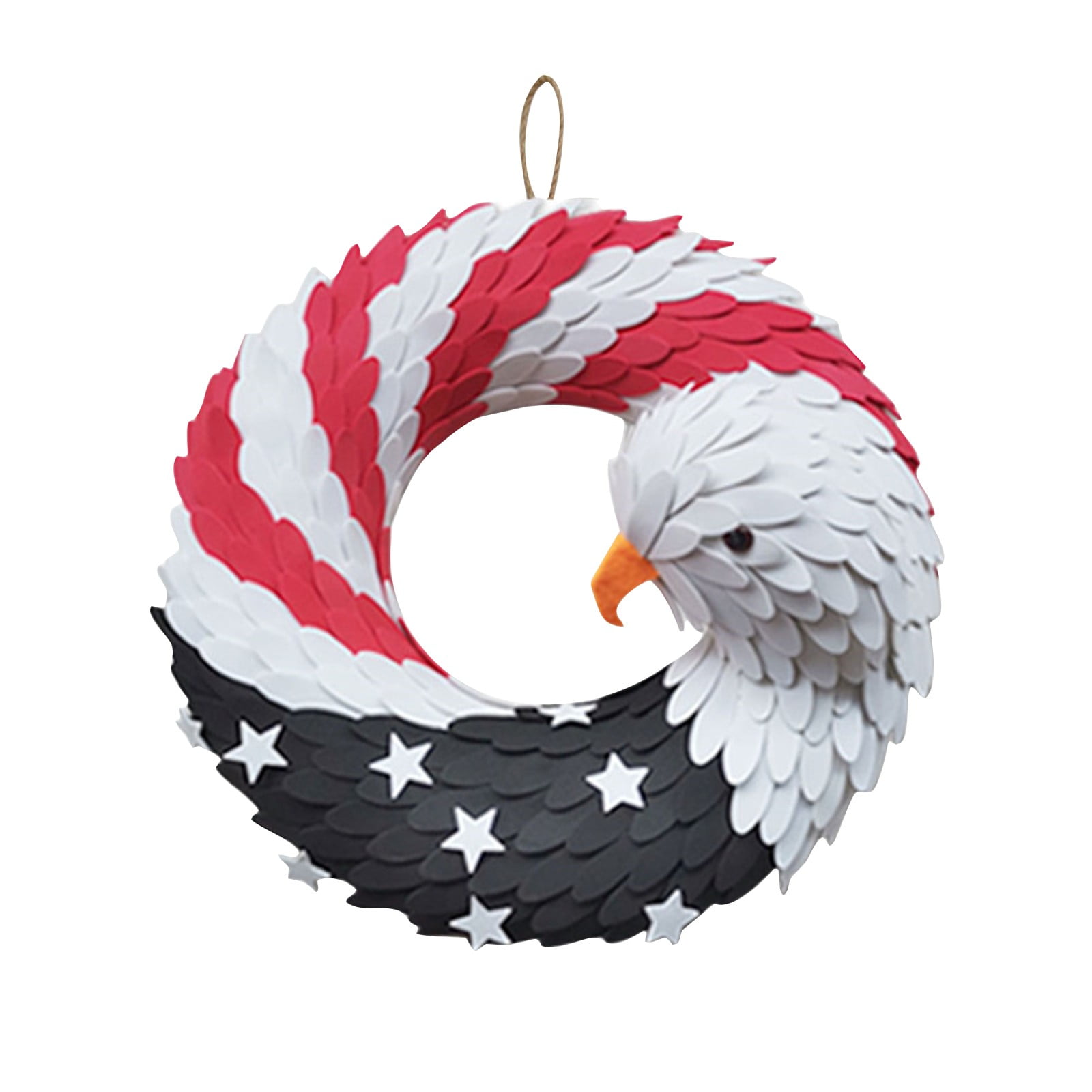 Patriotic American Bald Eagle Wreath Red,White,and Blue Stars & Stripes ...