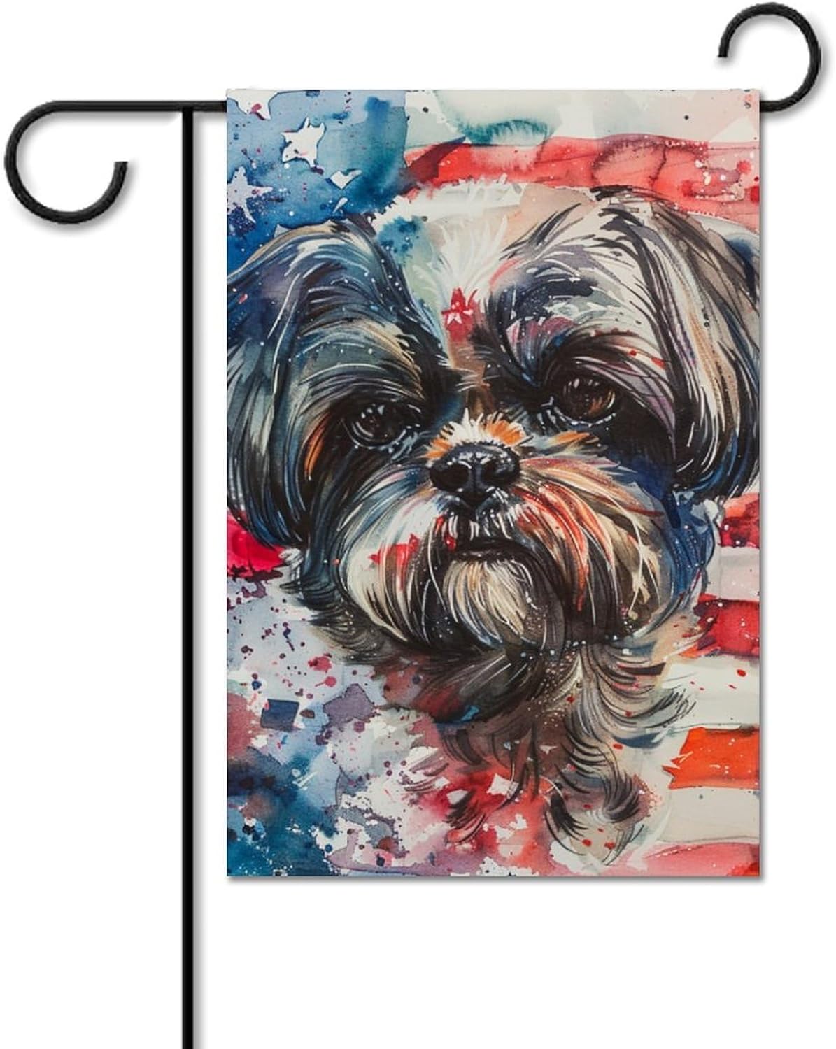Patriotic American Dog Garden Flags 28 X 40 inch Shih Tzu Dog Flag Yard ...