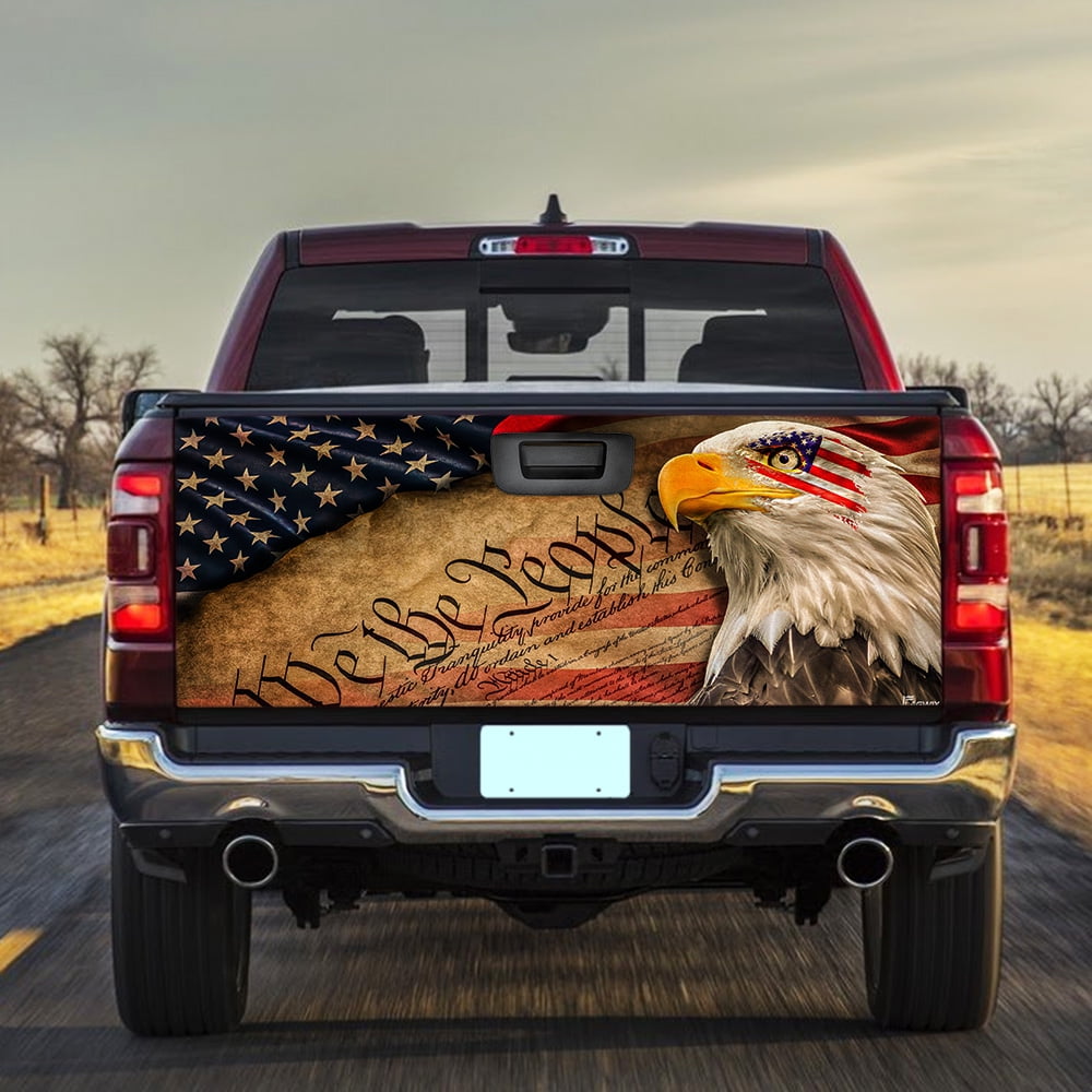 Patriotic American Eagle Truck Tailgate Decal Sticker Wrap - 66x26 in ...