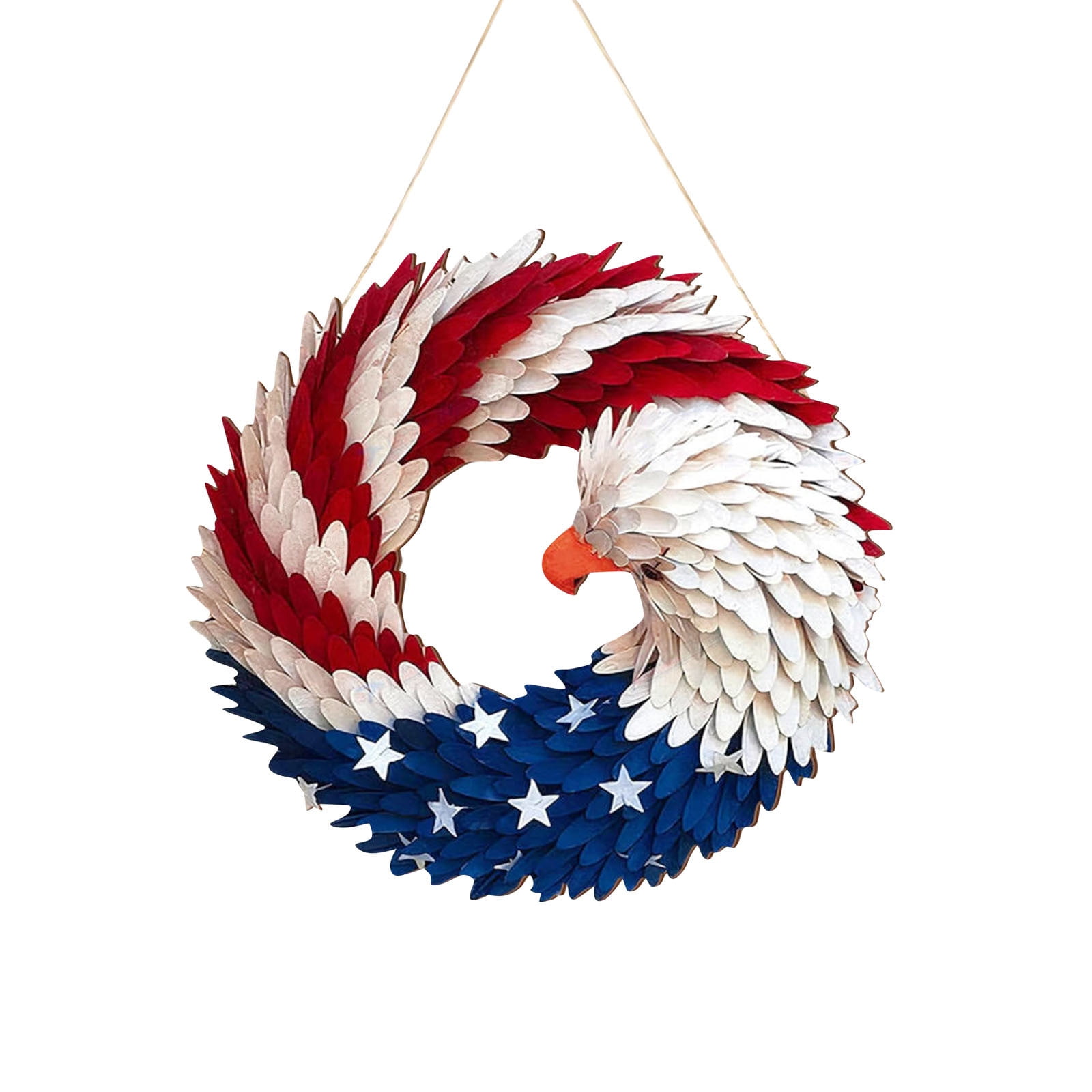 Patriotic American Eagle Wreath Handcrafted 3D Design with Stars and ...