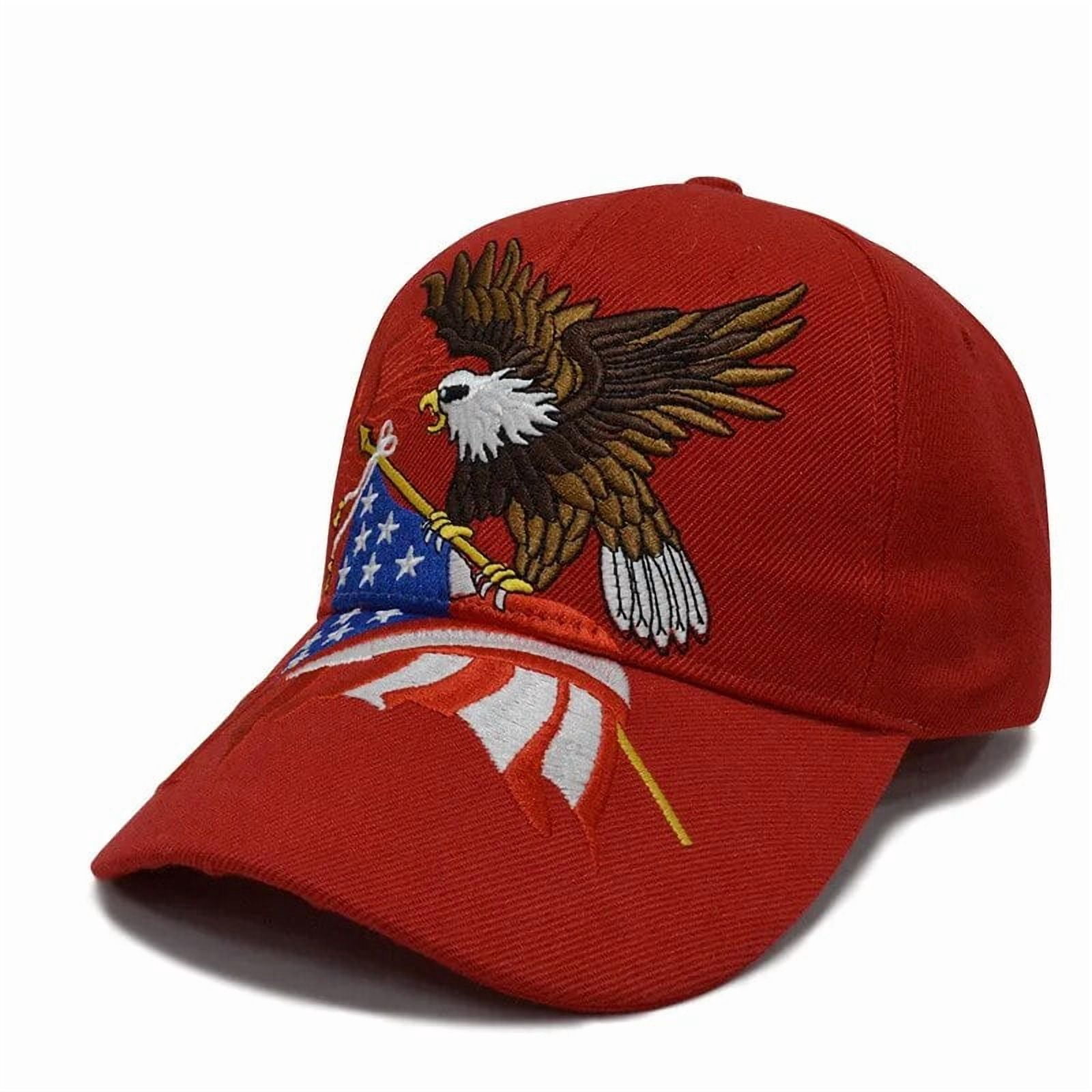 Patriotic American Eagle and American Flag Baseball Cap USA Bald Eagle ...