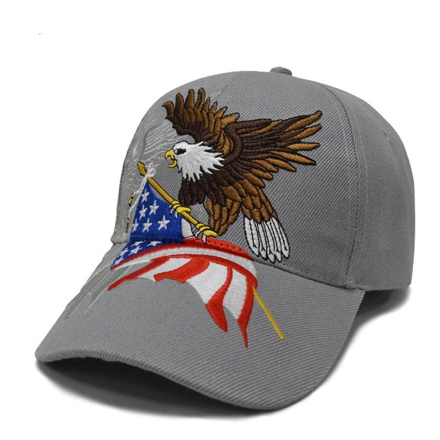 Patriotic American Eagle and American Flag Baseball Cap USA Bald Eagle ...