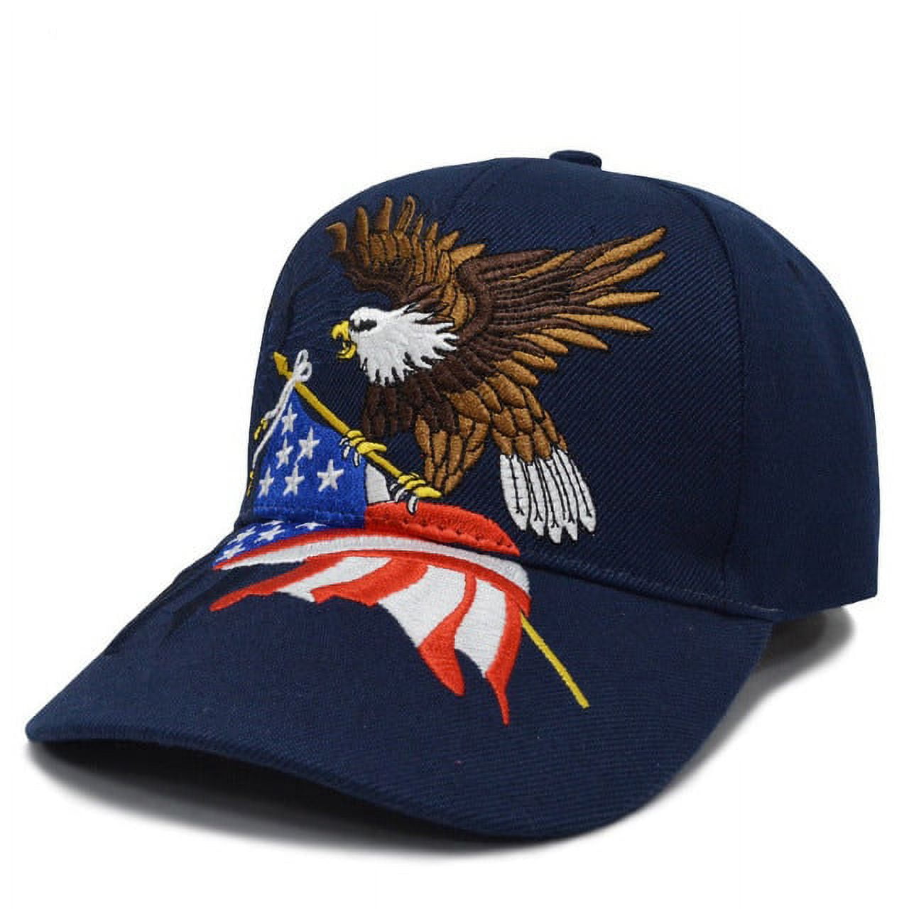 Patriotic American Eagle and American Flag Baseball Cap USA Bald Eagle ...