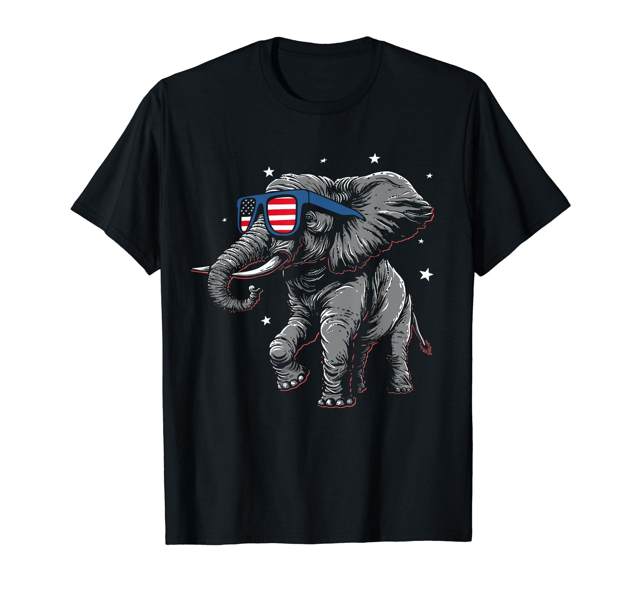 Patriotic American Elephant Dancing USA Flag 4th Of July T-Shirt ...