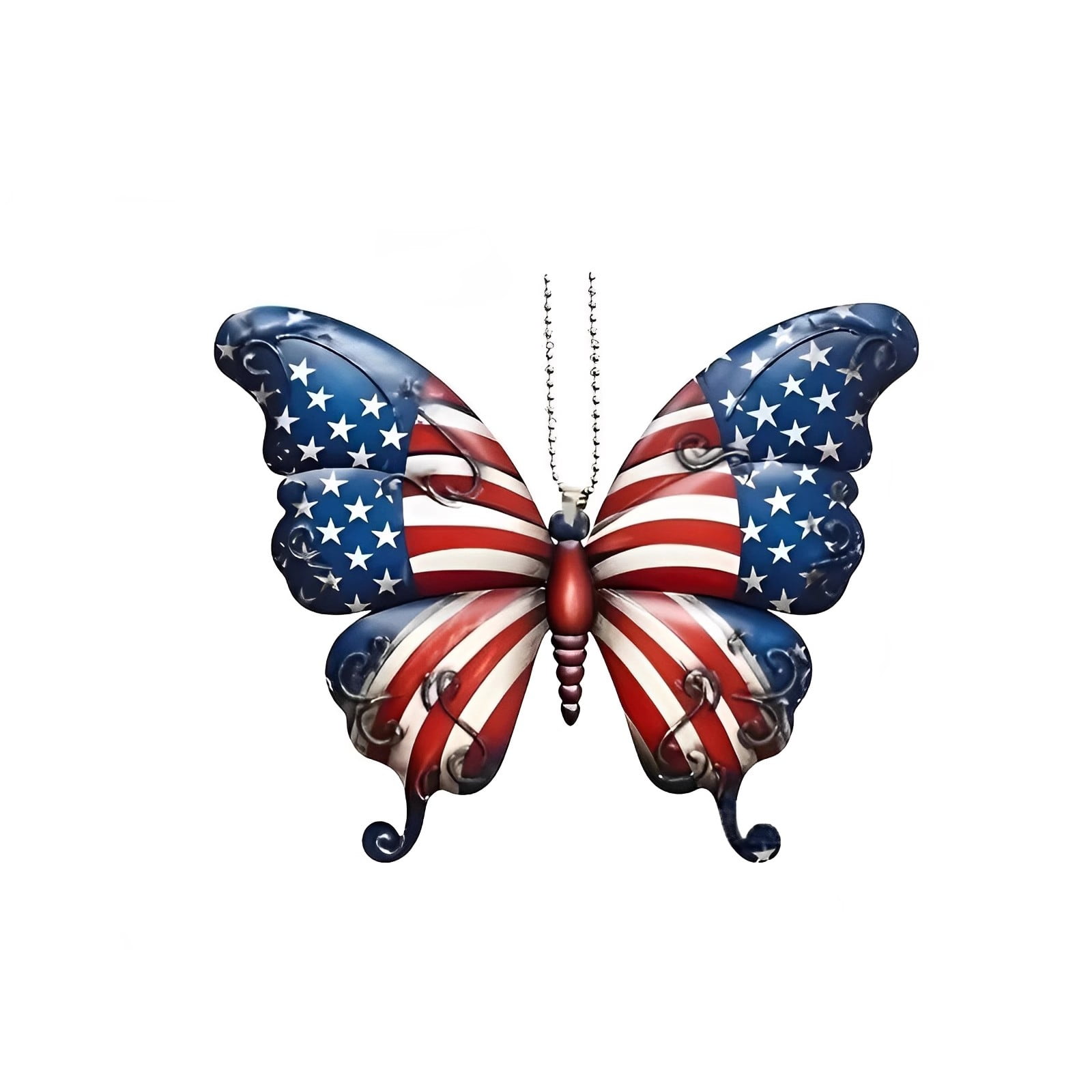 Patriotic American Flag Butterfly Wall Art Decor Metal Hanging ...