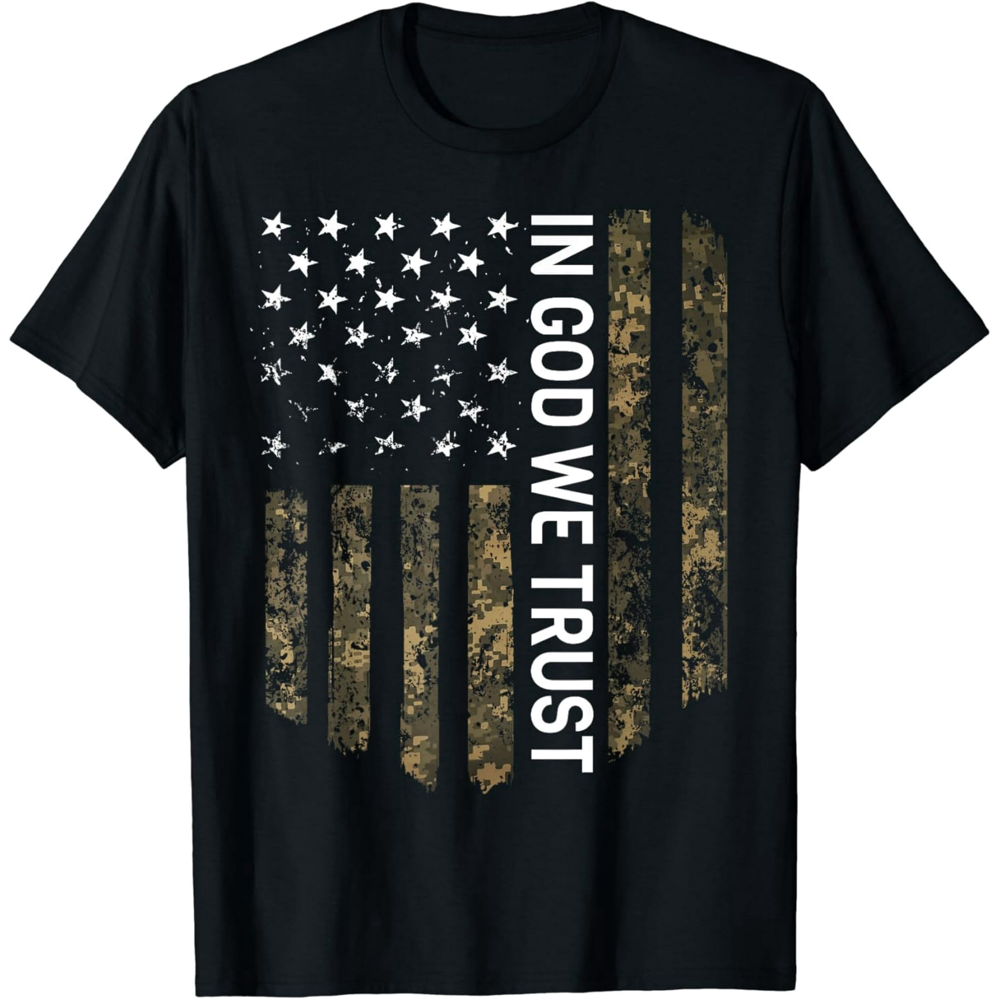 Patriotic American Flag Camo In God We Trust USA Patriot pure cotton T ...