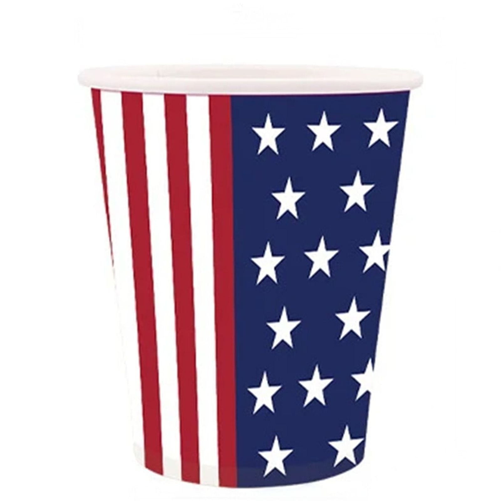 Patriotic American Flag Disposable Paper Cups 16 oz, Pack of 50 Perfect ...