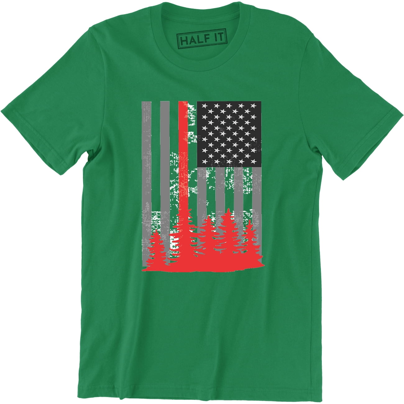 Patriotic American Flag Growns Tree Us Pride Men's T-Shirt - Walmart.com