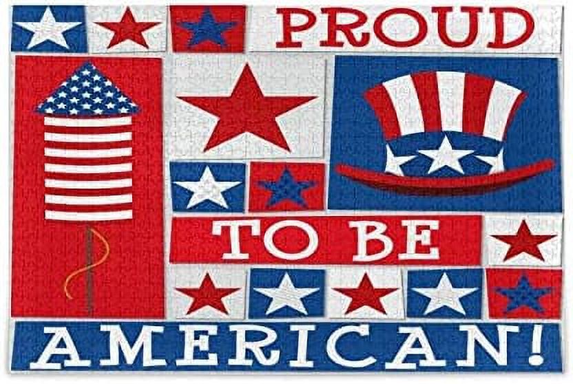 Patriotic American Flag Jigsaw Puzzles 500 Pieces DIY Artwork, USA 4th ...