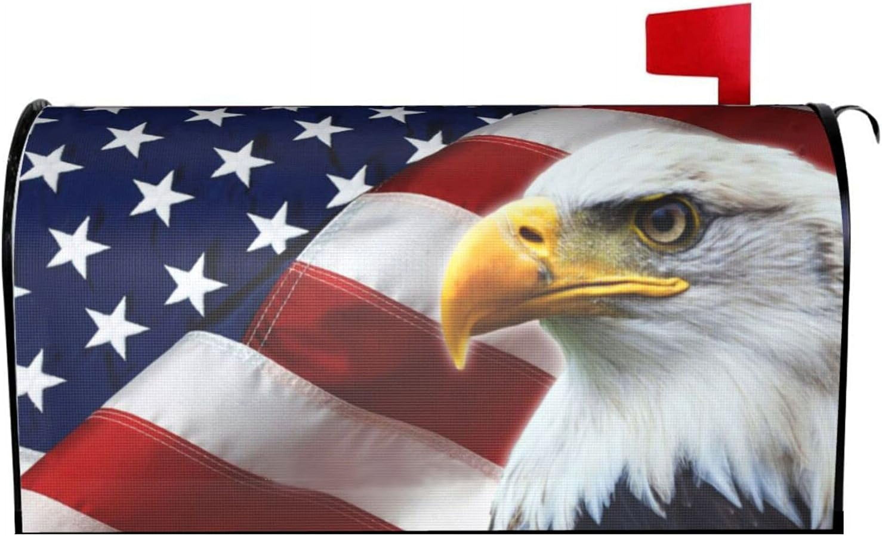 Patriotic American Flag Mailbox Covers Magnetic 21x18 Inch with USA ...