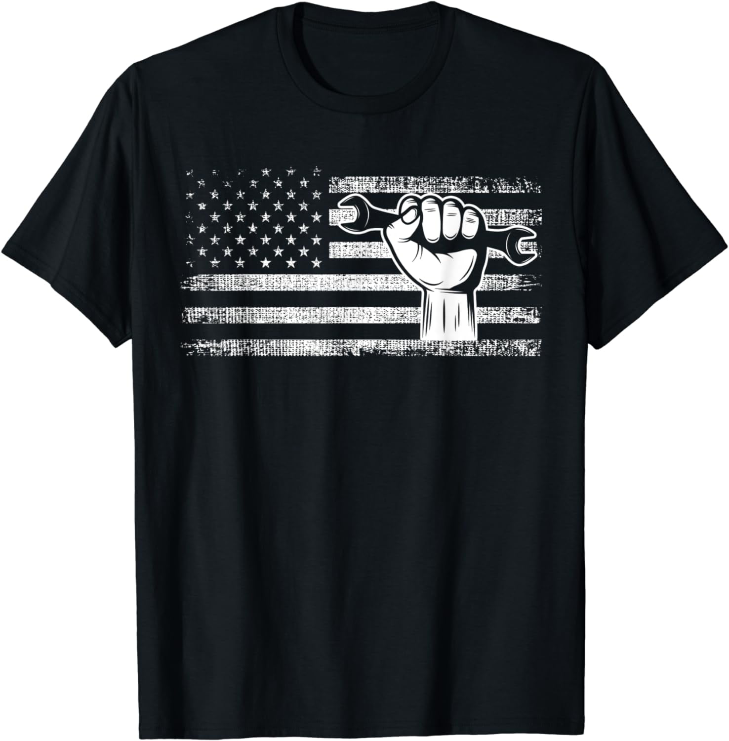 Patriotic American Flag Mechanic T-Shirt - Walmart.com