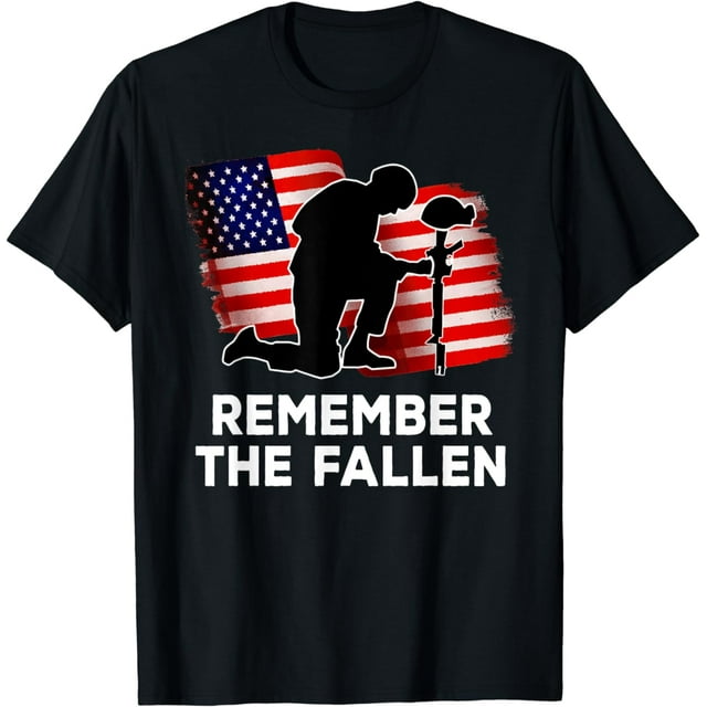Patriotic American Flag Remember The Fallen Memorial Day T-Shirt - Walmart.com