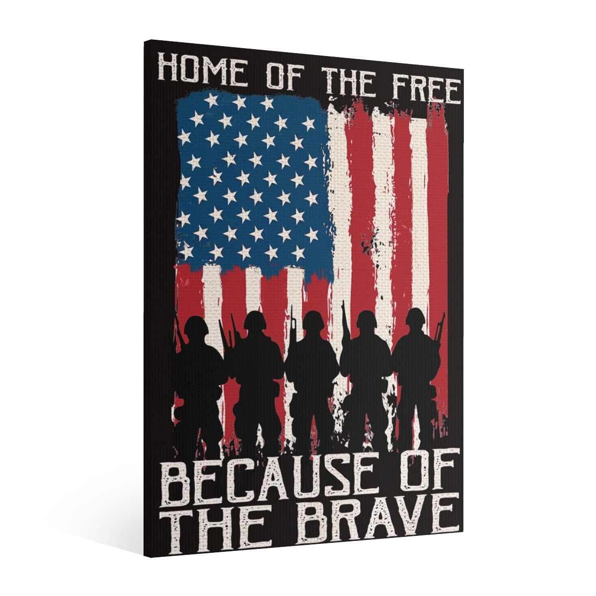 Patriotic American Flag Veteran USA Canvas Wall Art Print ,Vintage 4th ...