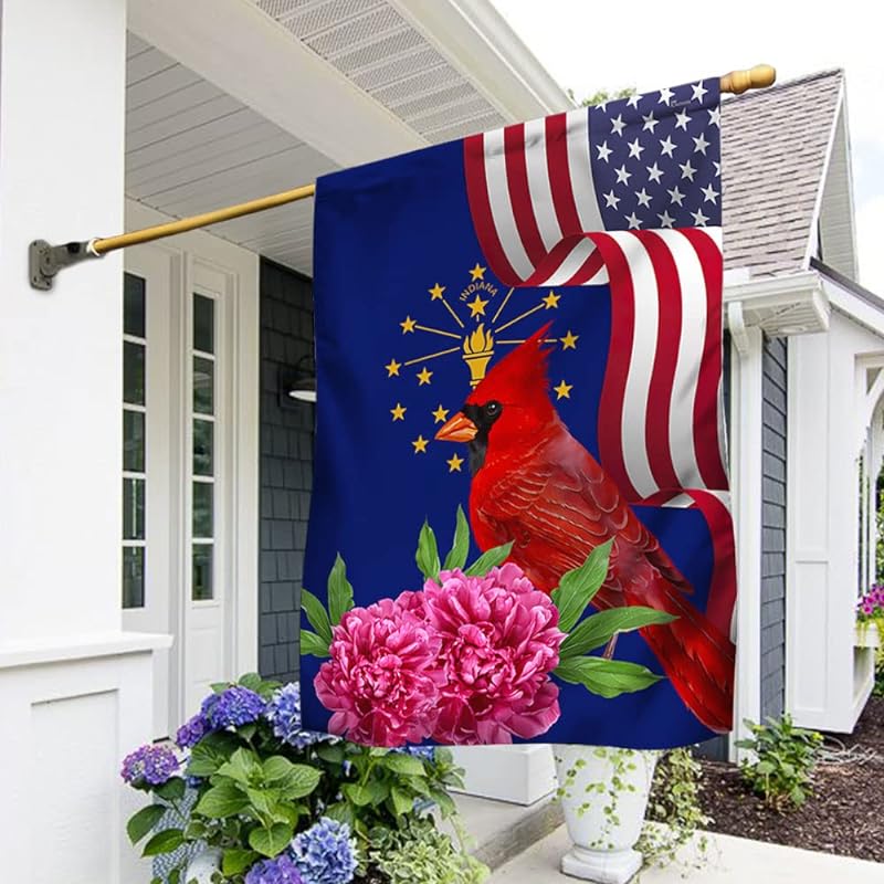 Patriotic American Indiana State Flags House Flag Decorations For Home ...