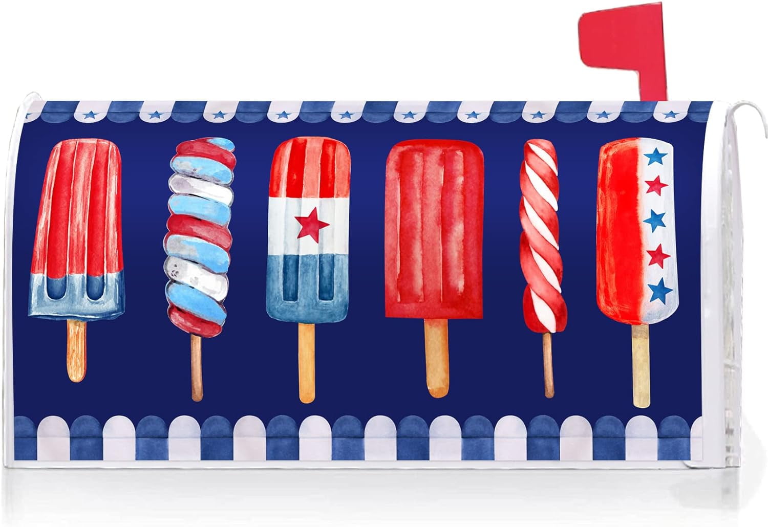 Patriotic American Popsicles 4th of July Mailbox Cover with Magnetic ...