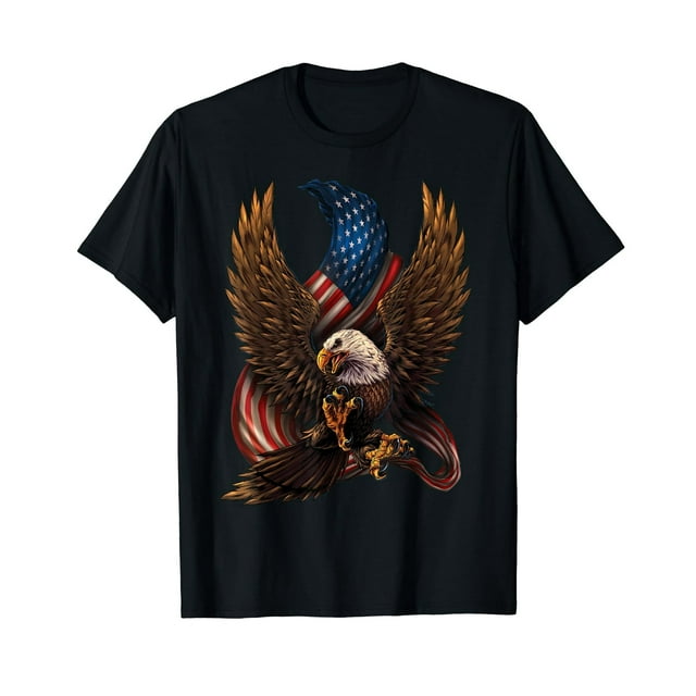 Patriotic American Flag Design With Eagle Short Sleeve T Shirt For Men