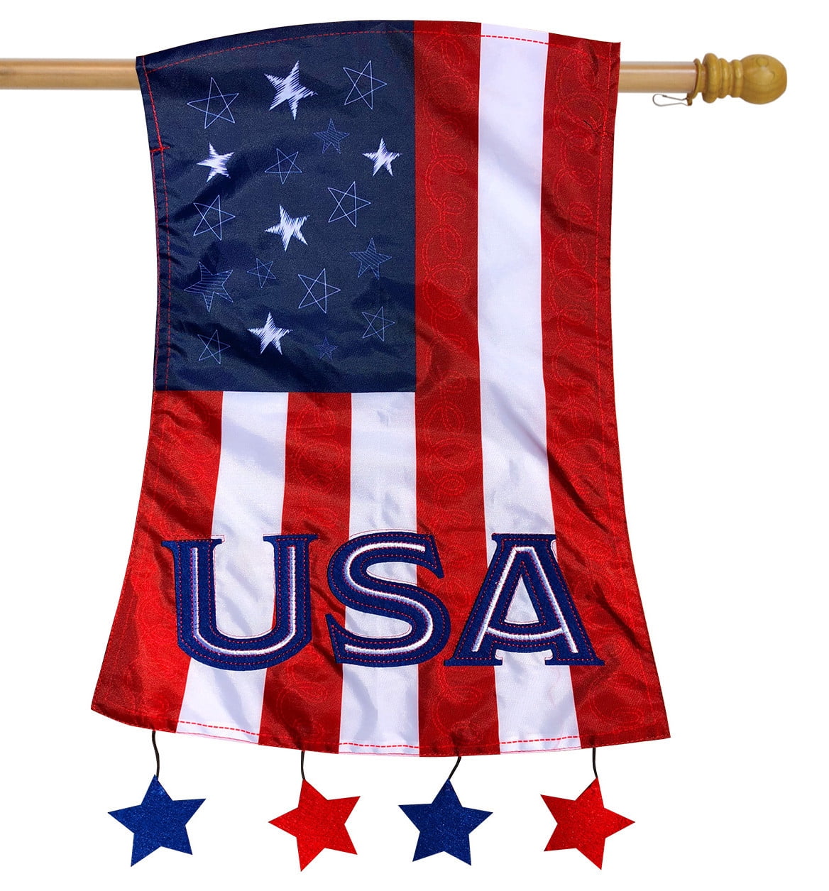 Briarwood Lane Patriotic Applique House Flag - Walmart.com