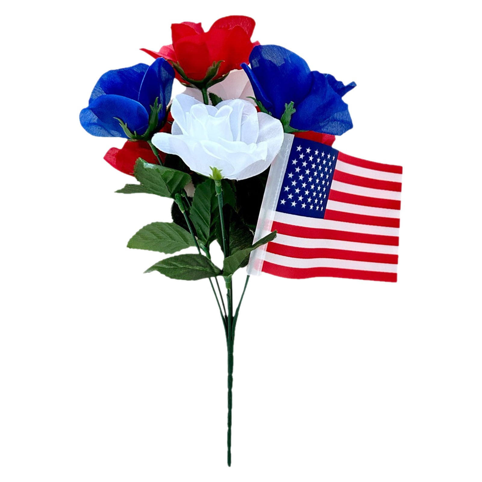 Patriotic Artificial Picks Memorial Day Flowers for Cemetery, Outdoor ...