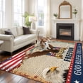 Patriotic Bald Eagle Washable Area Rug 5x7 1776-2026 Statue of Liberty ...