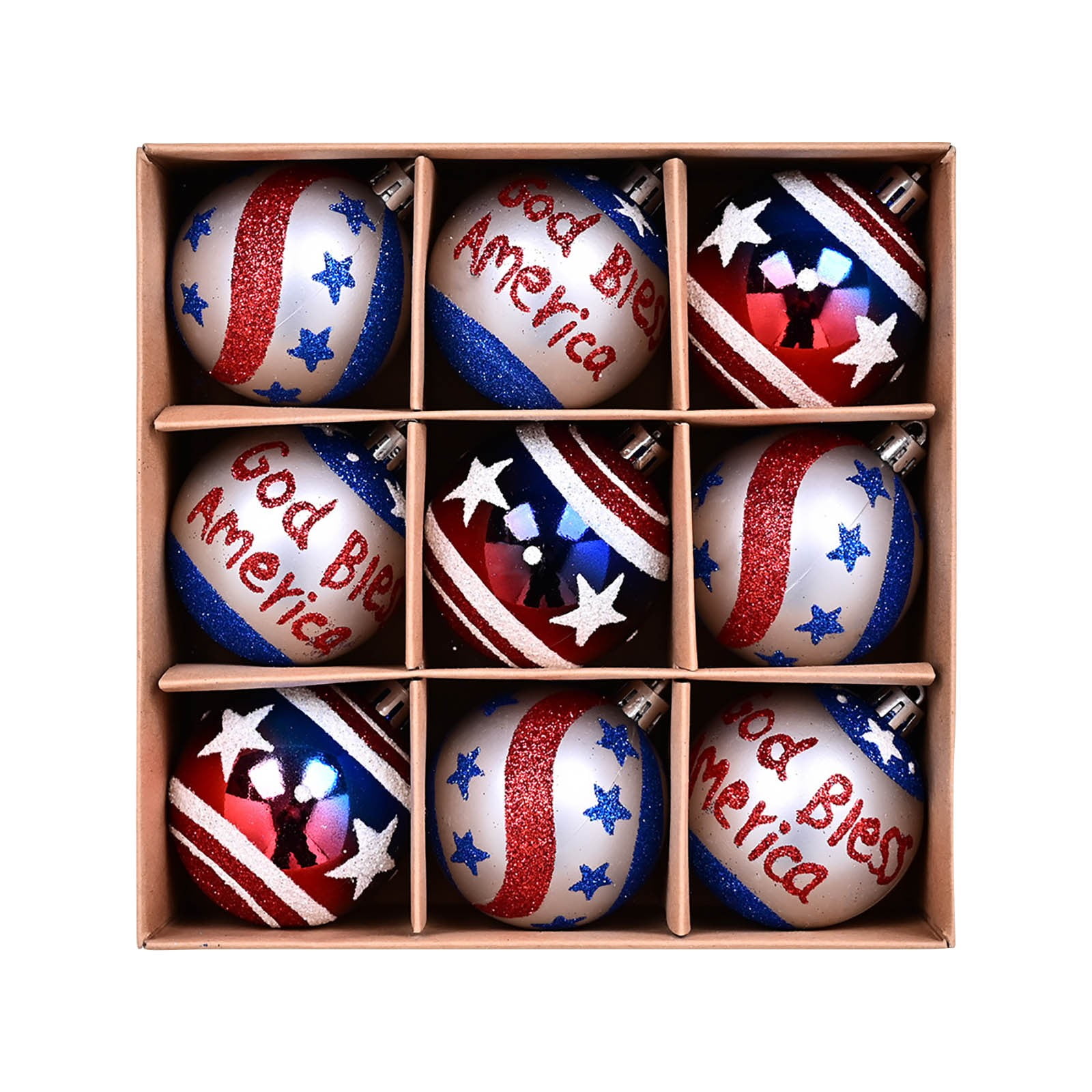 Patriotic Ball Ornaments Memorial Day Decorations 4th of July Ornaments ...
