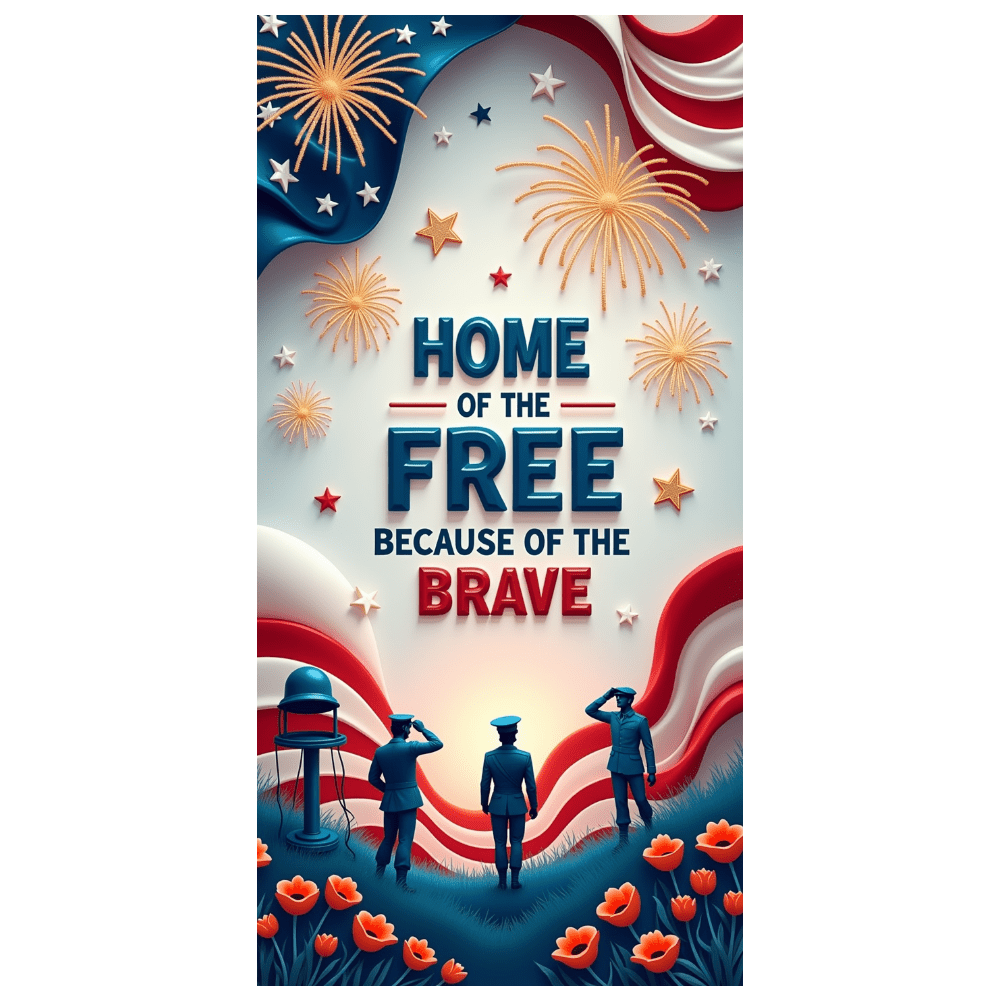 Patriotic Banner Military Tribute Decorative Design American Flag ...