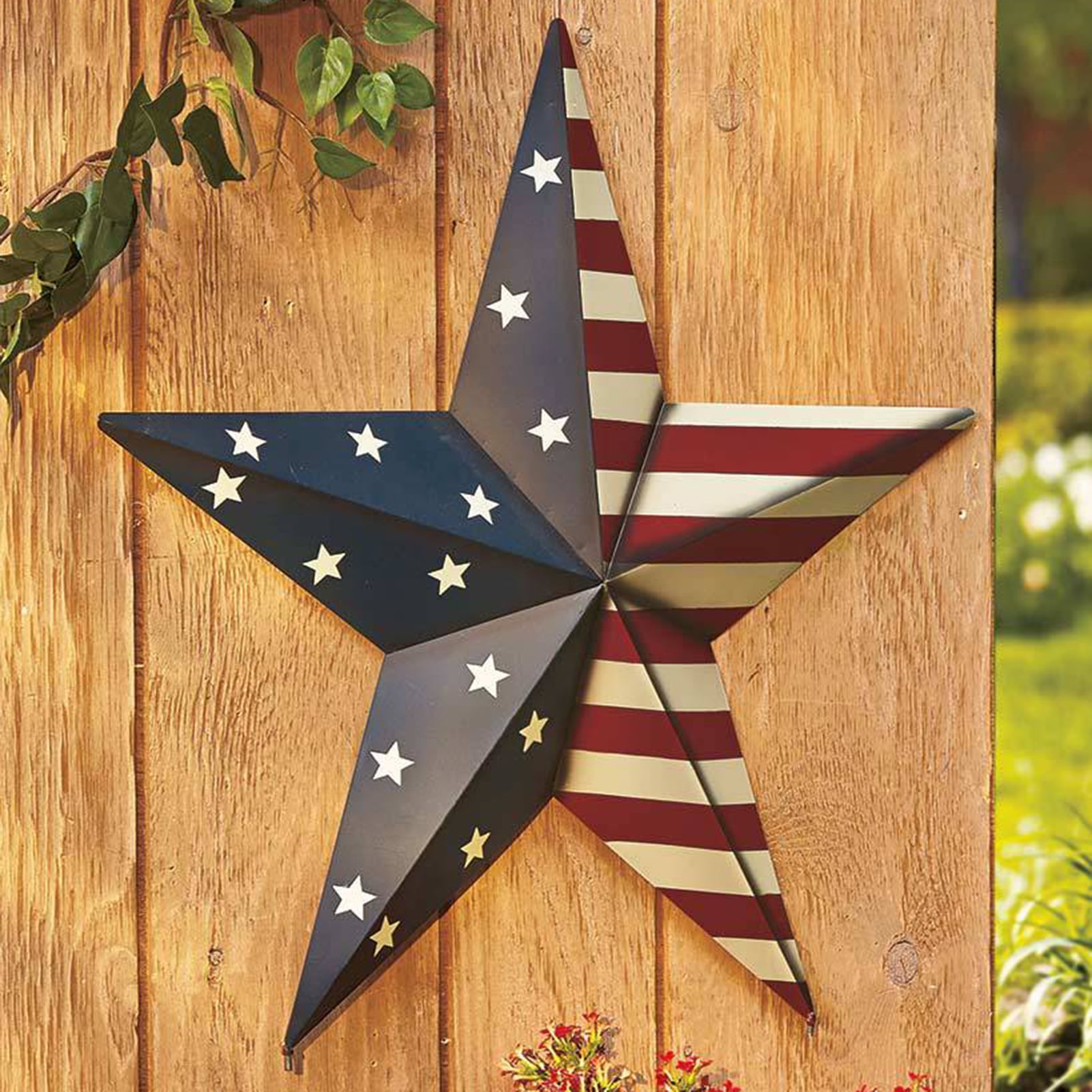 Patriotic Barn Star Wall Decor, 12inch Hanging Country Rustic Star for ...