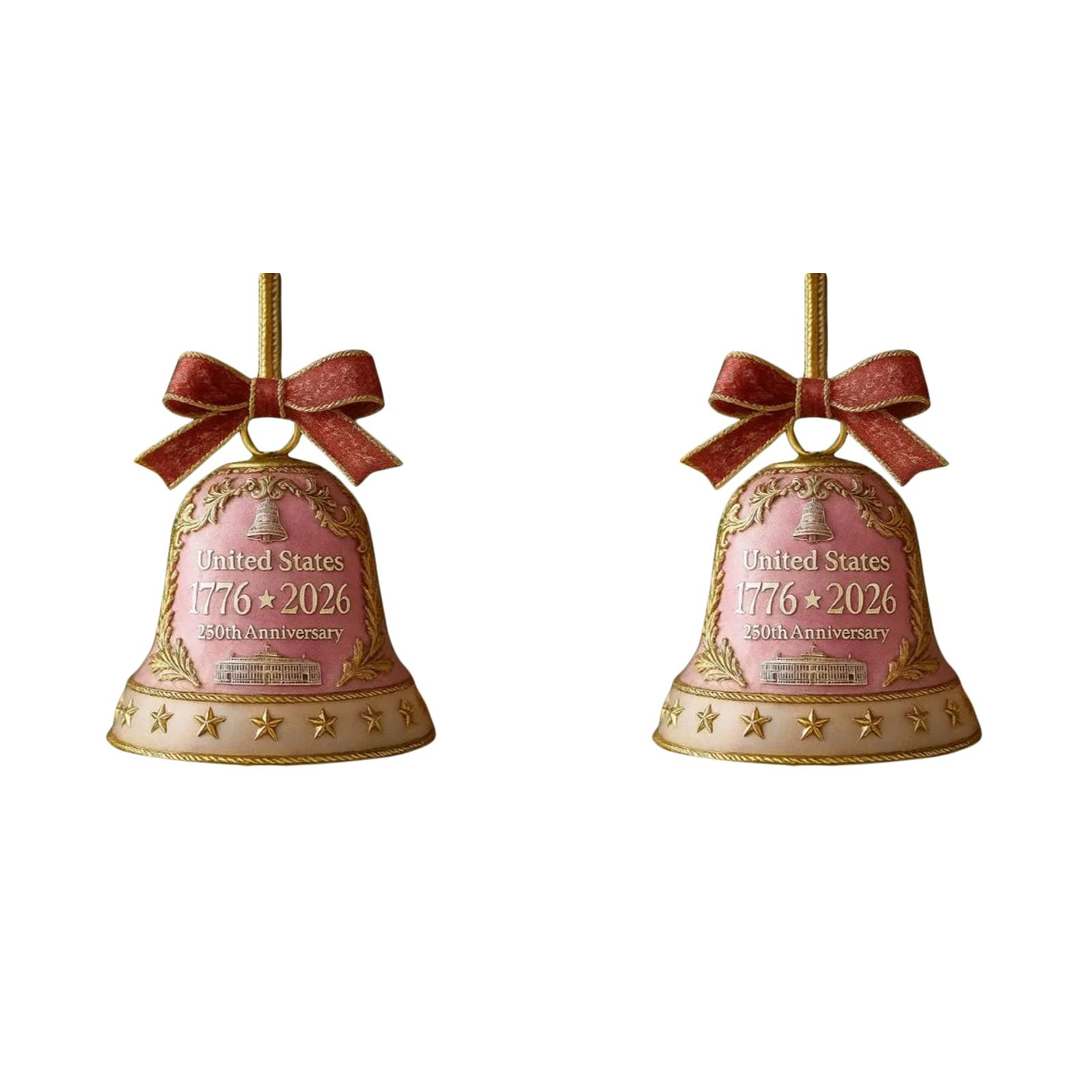 Patriotic Bell Ornaments for Christmas Tree, USA 250th Anniversary ...
