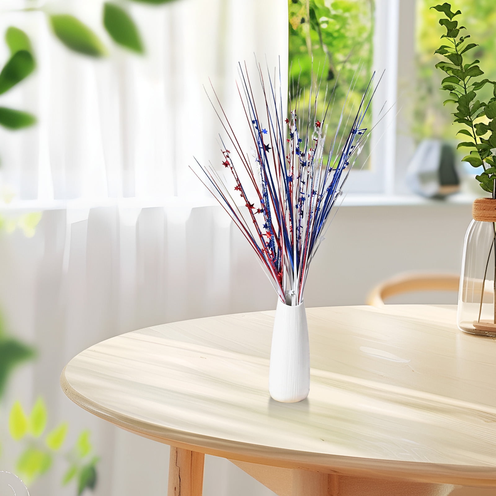 Patriotic Berry Stem Picks for Vase, 21 Inches Red White Blue Floral ...