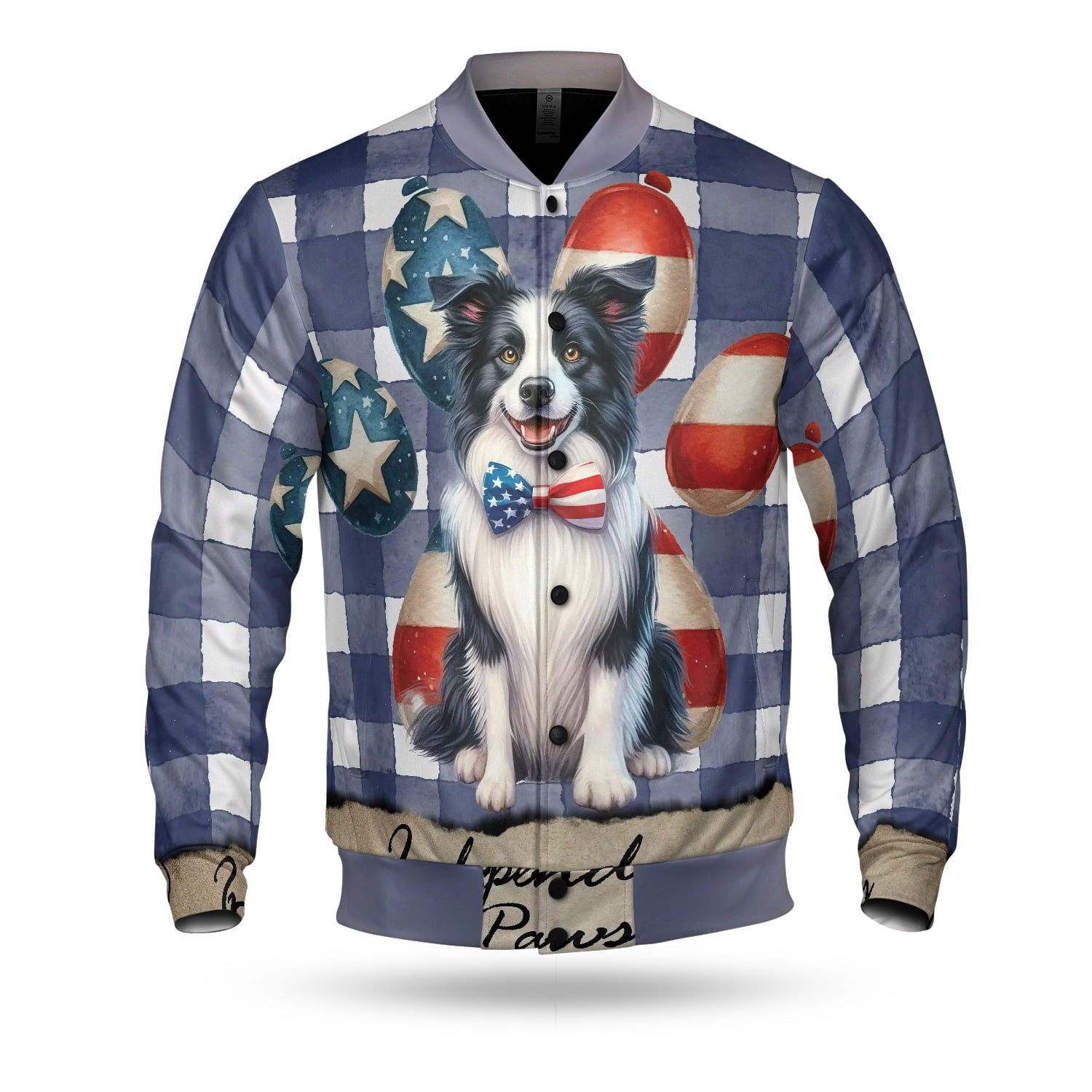 Patriotic Border Collie 4th of July Independence Paws All Over Print 3D ...