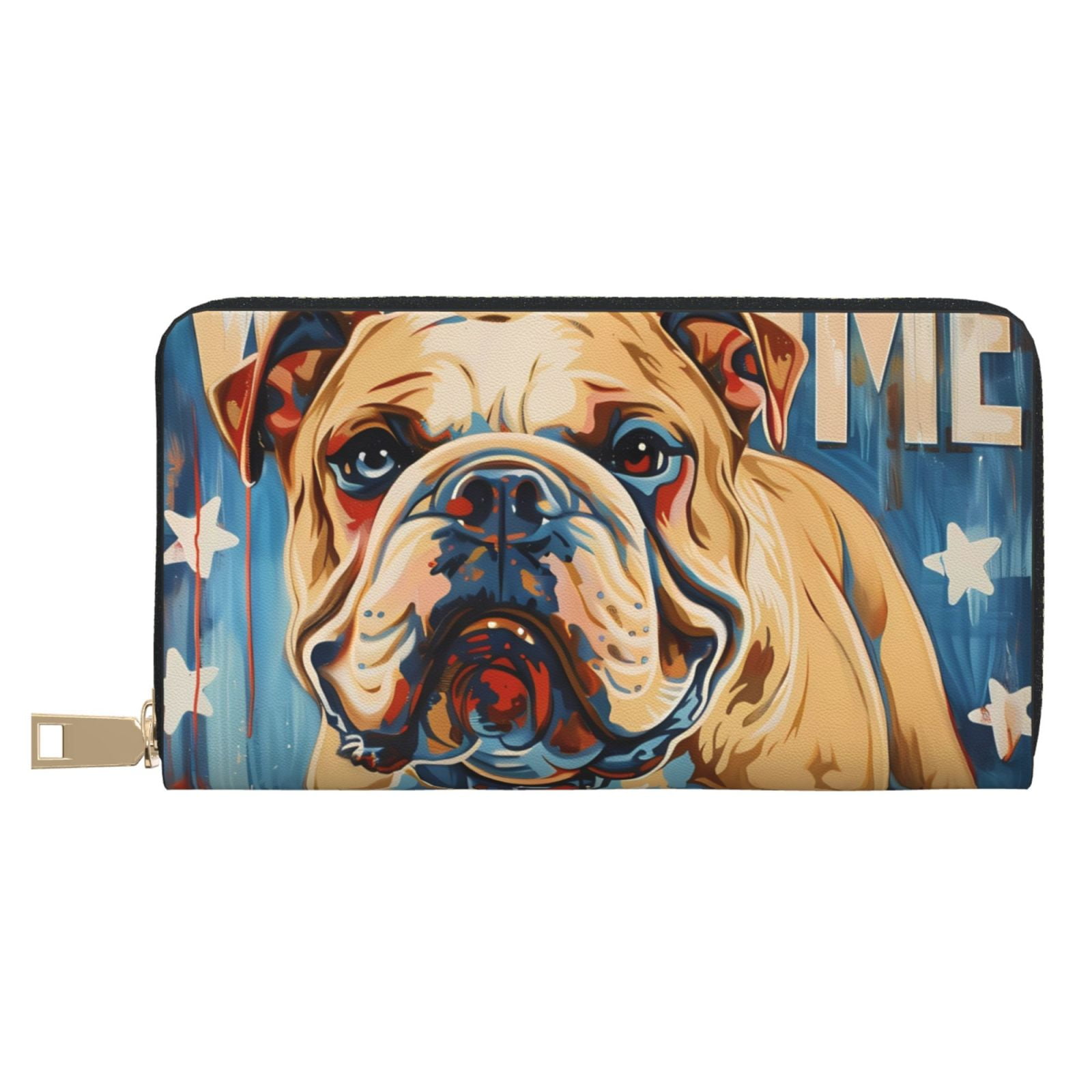 Patriotic Bulldog Welcome Wallet Women, Leather Bifold Multi Card ...