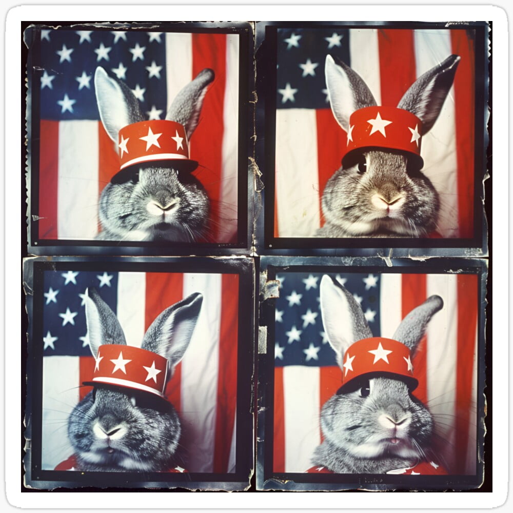 Patriotic Bunny Rabbit Cute 4Th Of July Rabbit Lover Stickerphone Decal ...