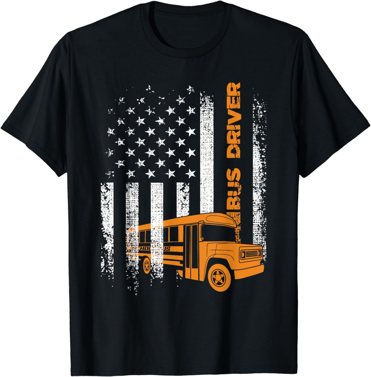 t-shirt Patriotic Bus Driver USA American Flag - School Bus Driver T ...
