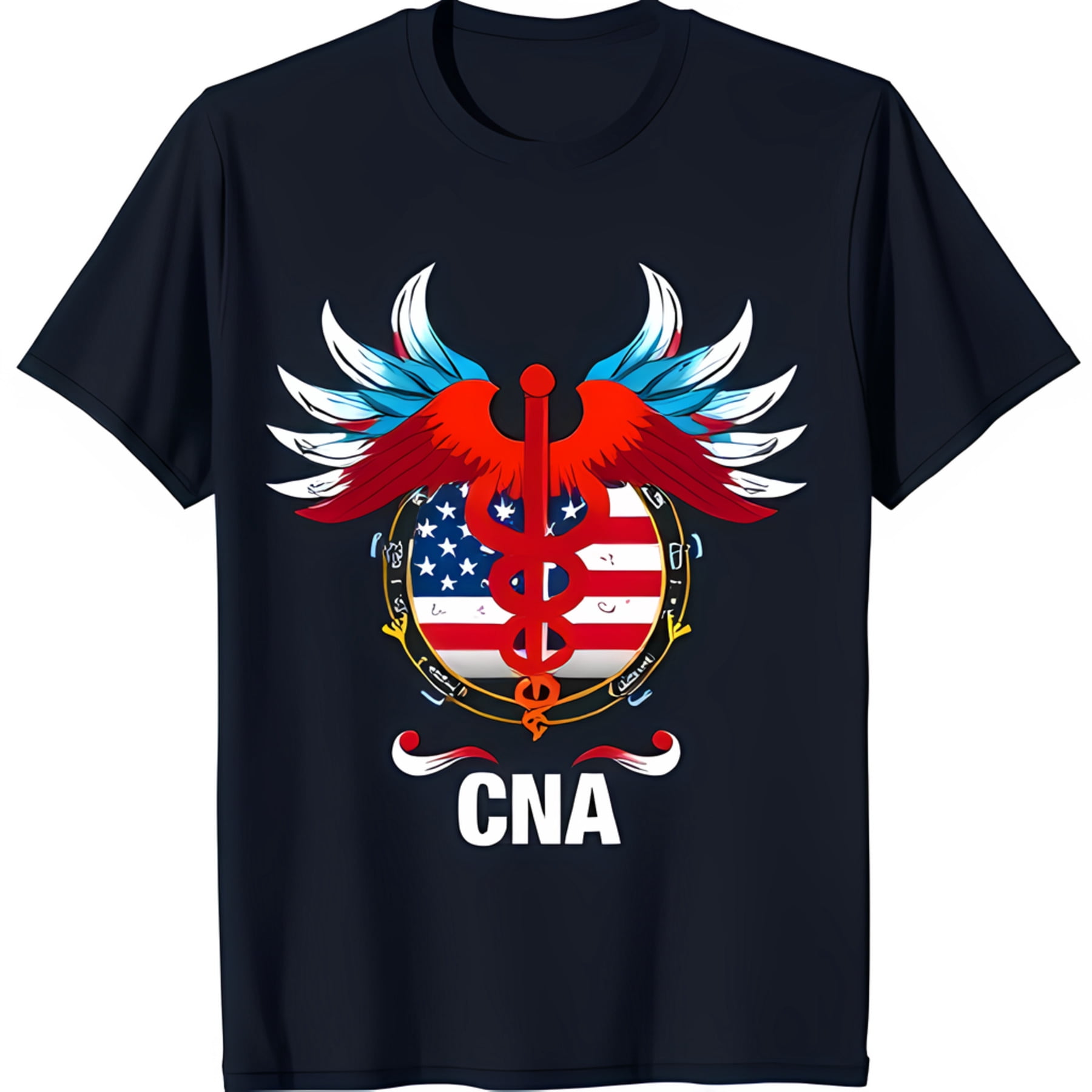 Patriotic CNA T-Shirt with Caduceus and Wings Design - Walmart.com