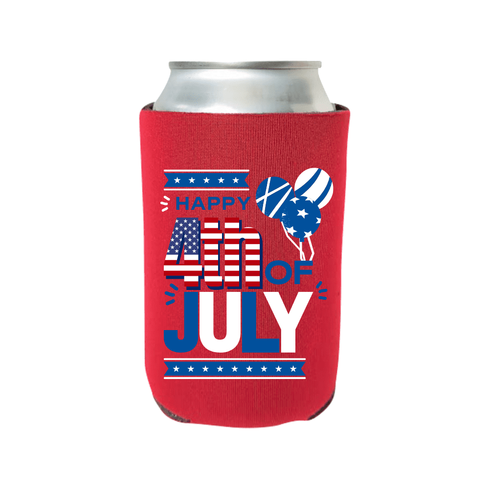 Patriotic Can Coolers, Happy 4th of July, USA Summer Coolies, America ...