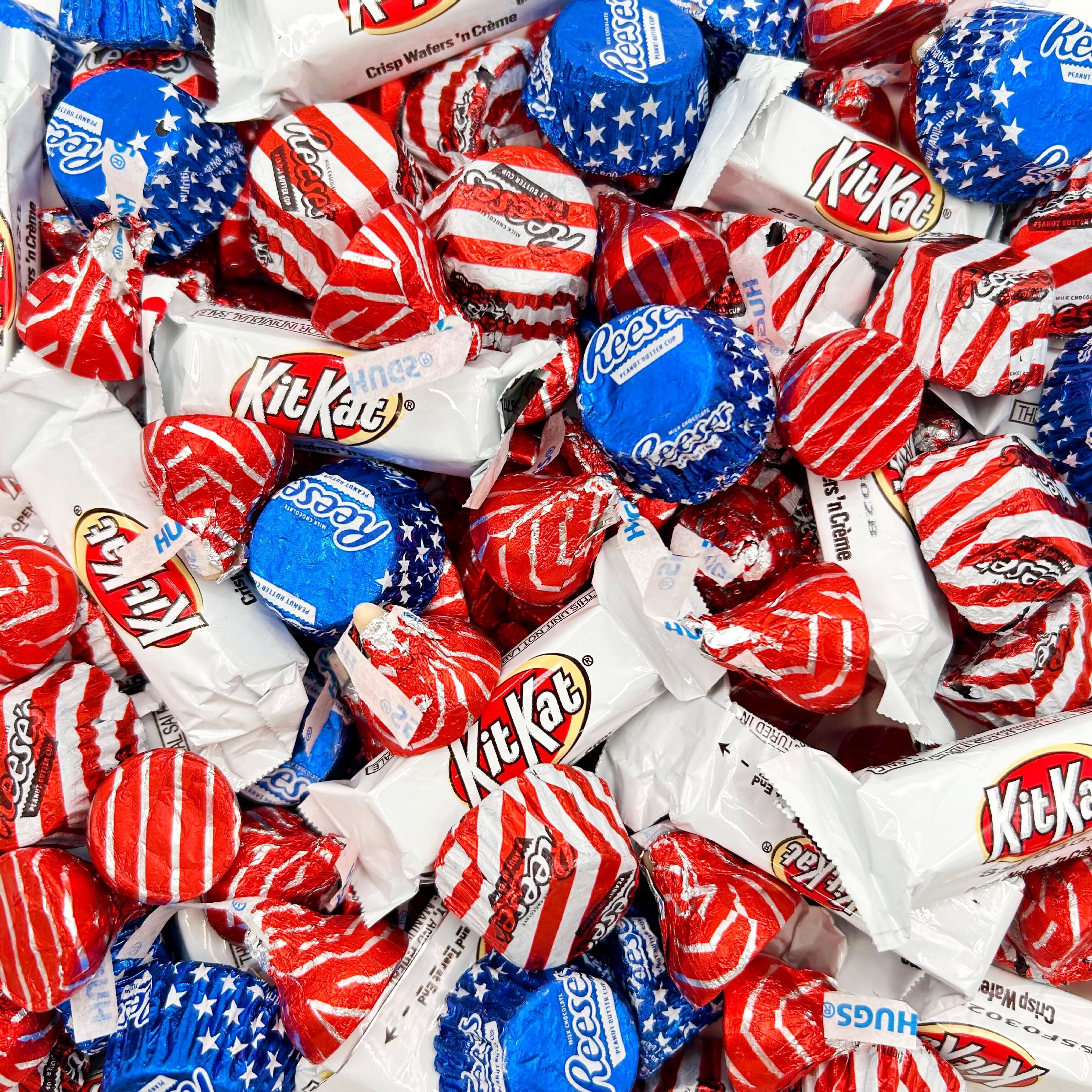 Laeta Food Patriotic Candy Mix, 2 Pound Bag, 90 Count, Hershey's Kisses ...