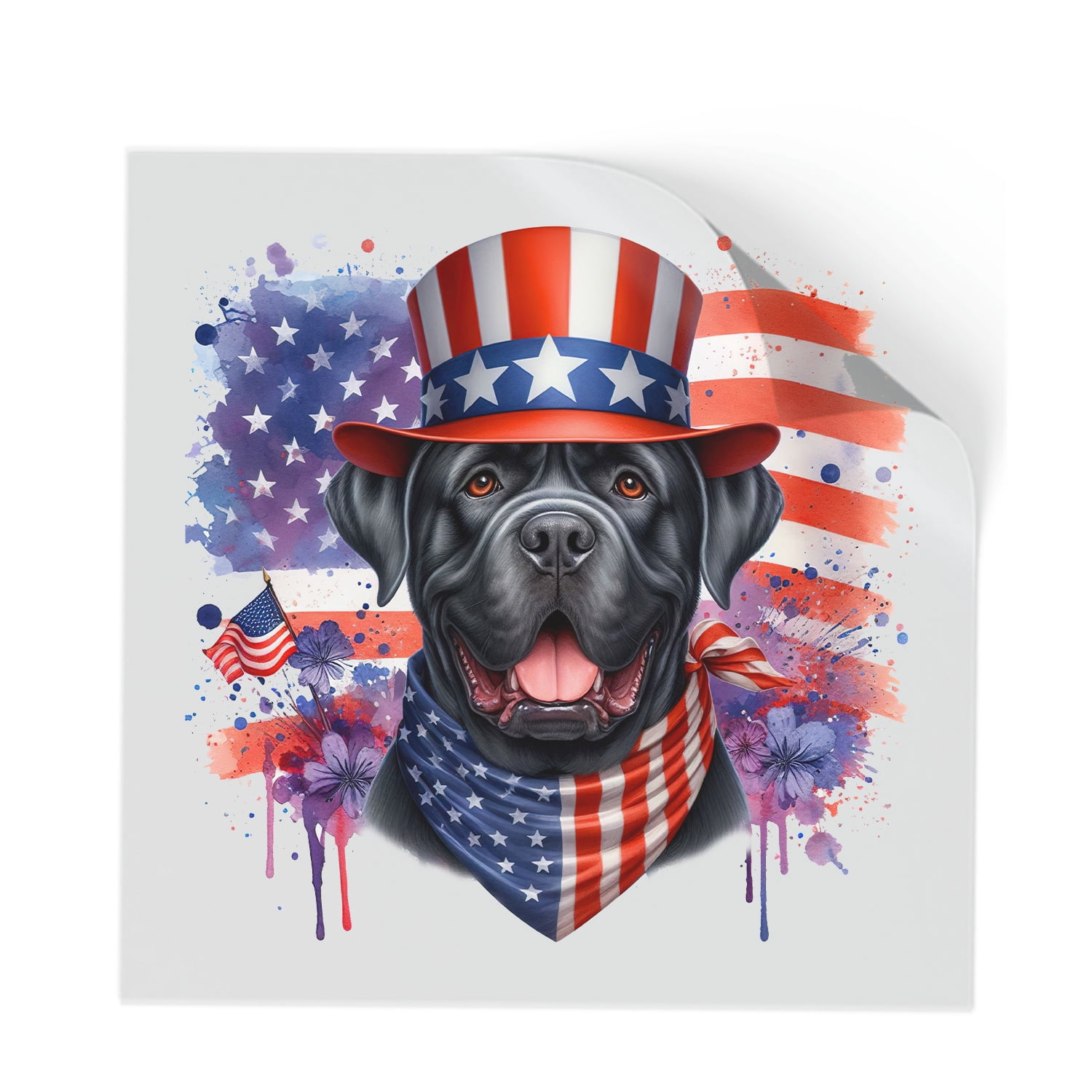 Patriotic Cane Corso Celebrates 4th of July Cutout Transfer Sticker ...